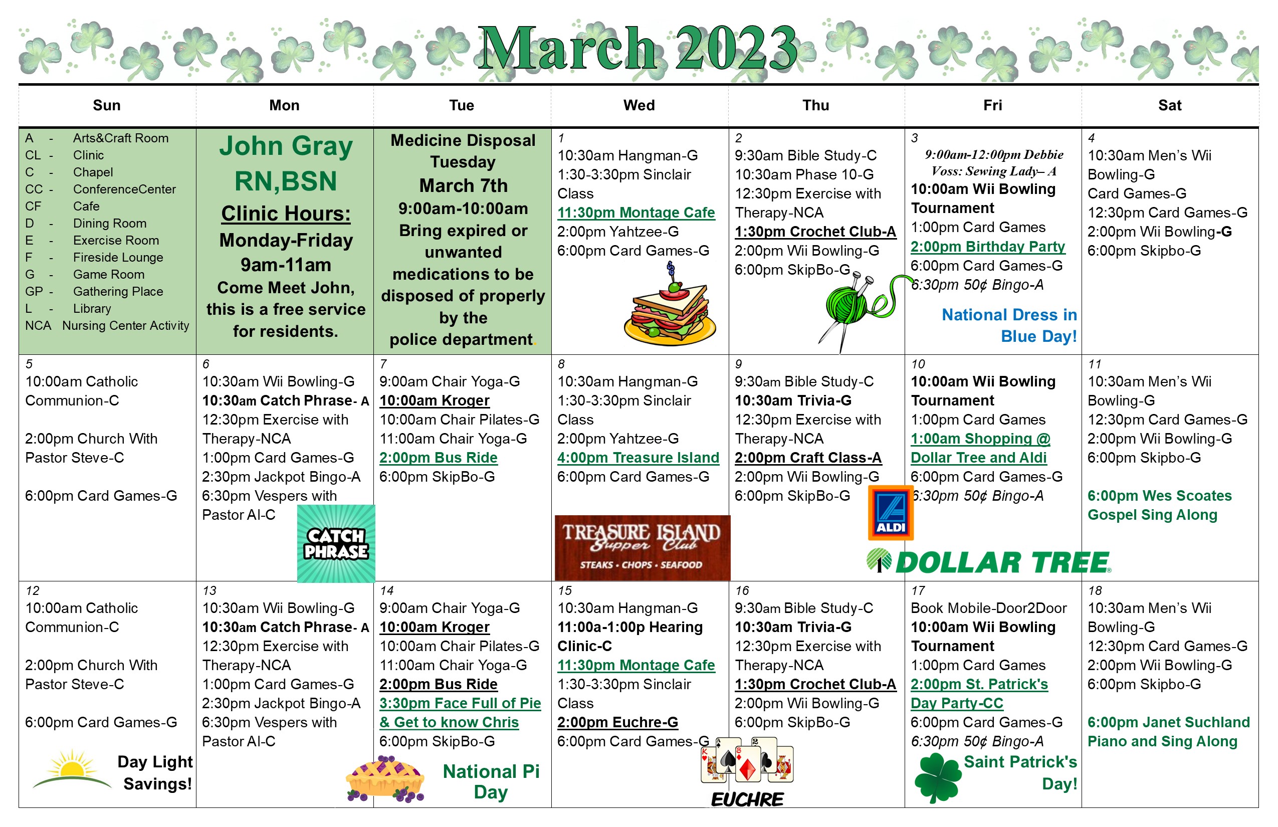 Activity Calendars - Brookhaven Retirement Community