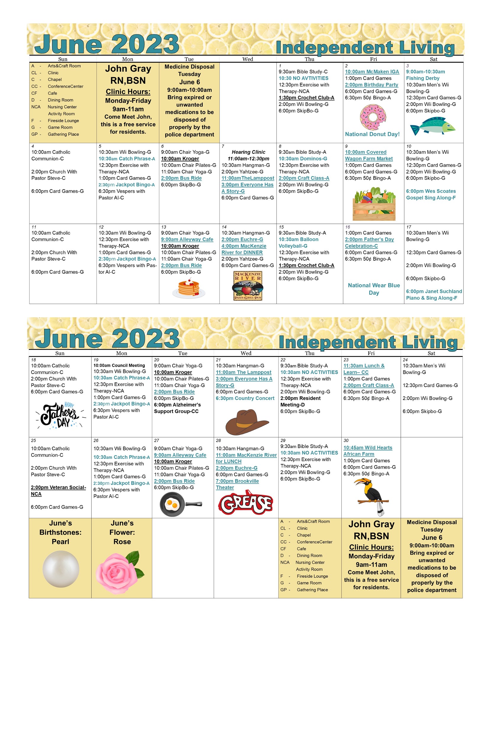 Activity Calendars - Brookhaven Retirement Community