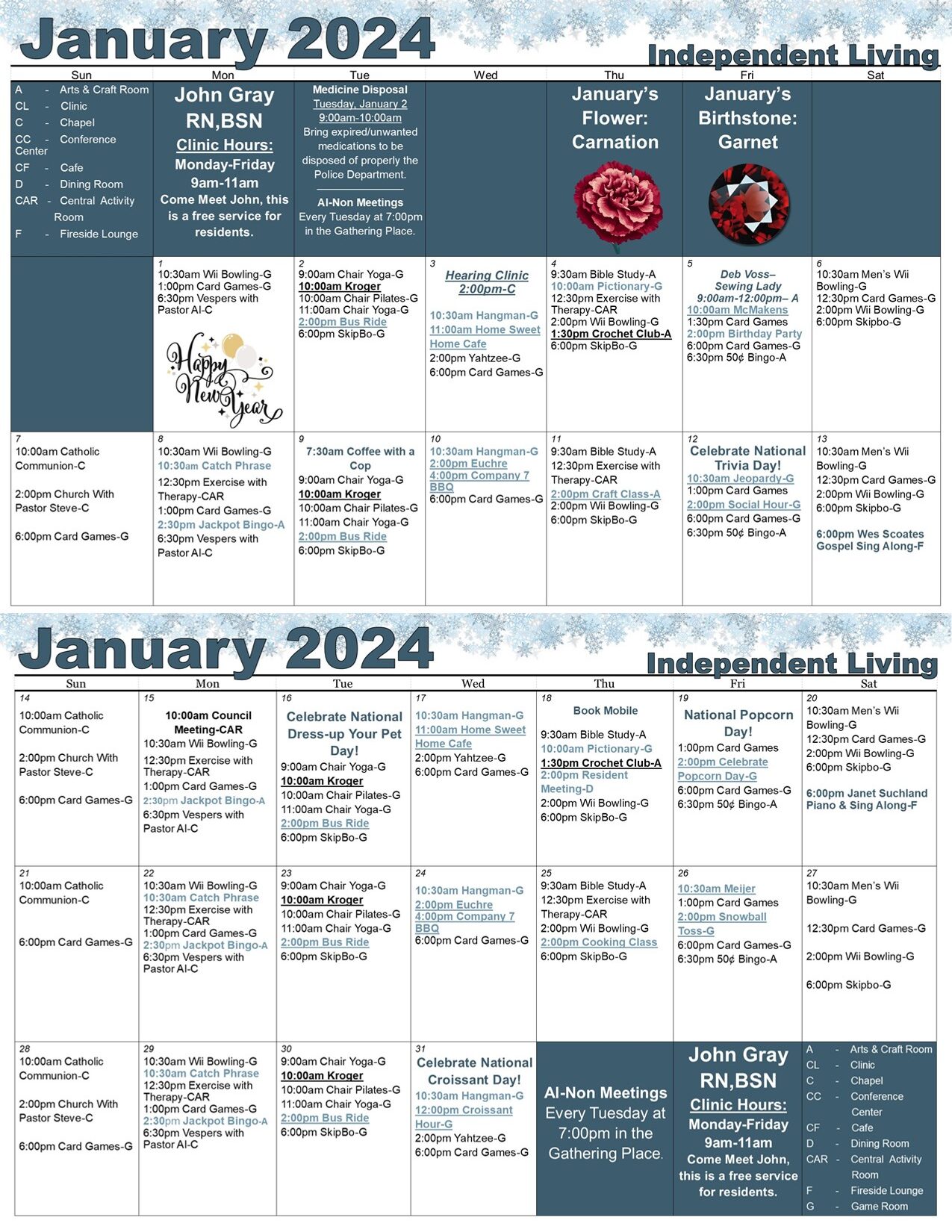 Activity Calendars - Brookhaven Retirement Community