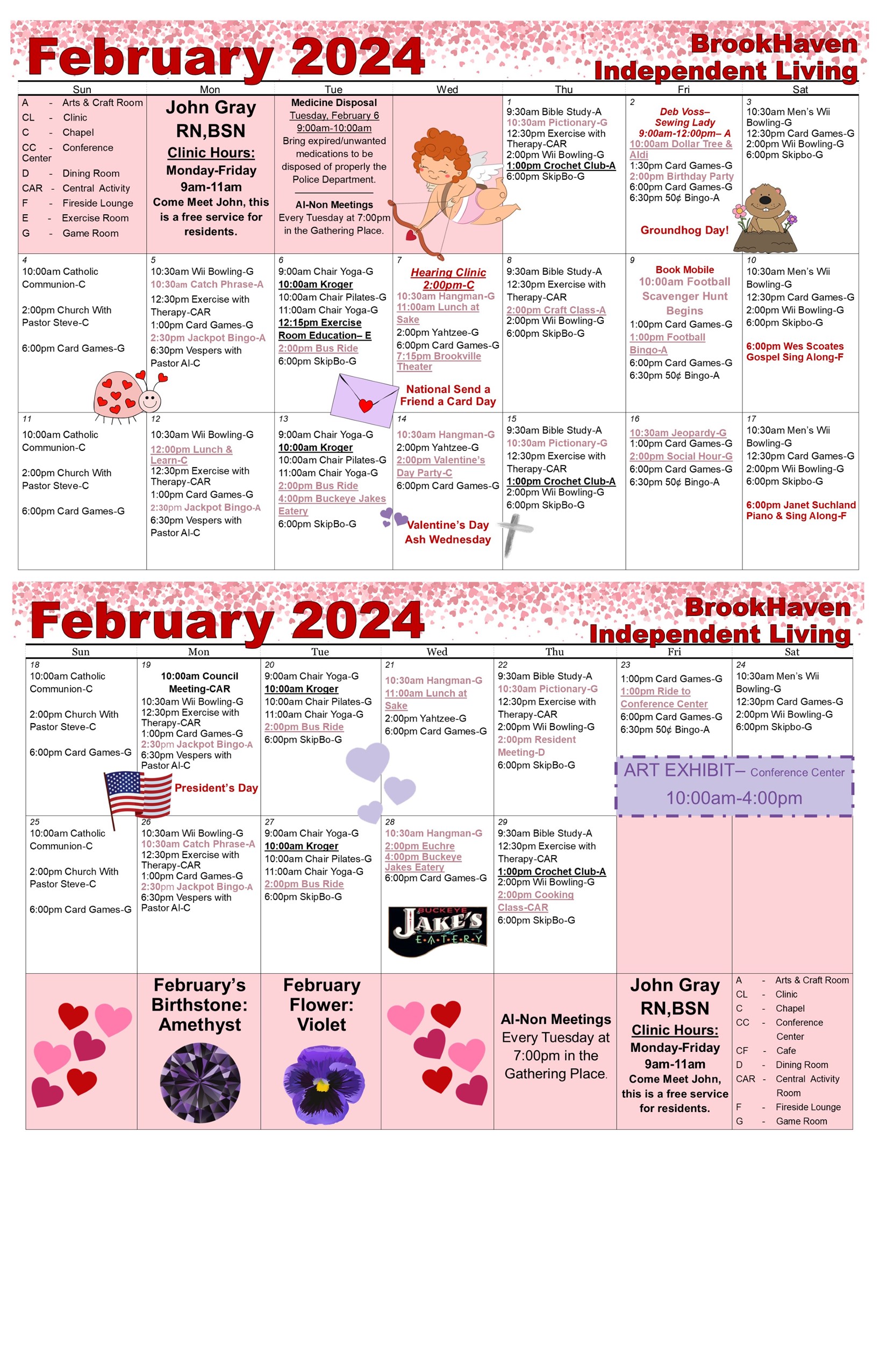 Activity Calendars - Brookhaven Retirement Community